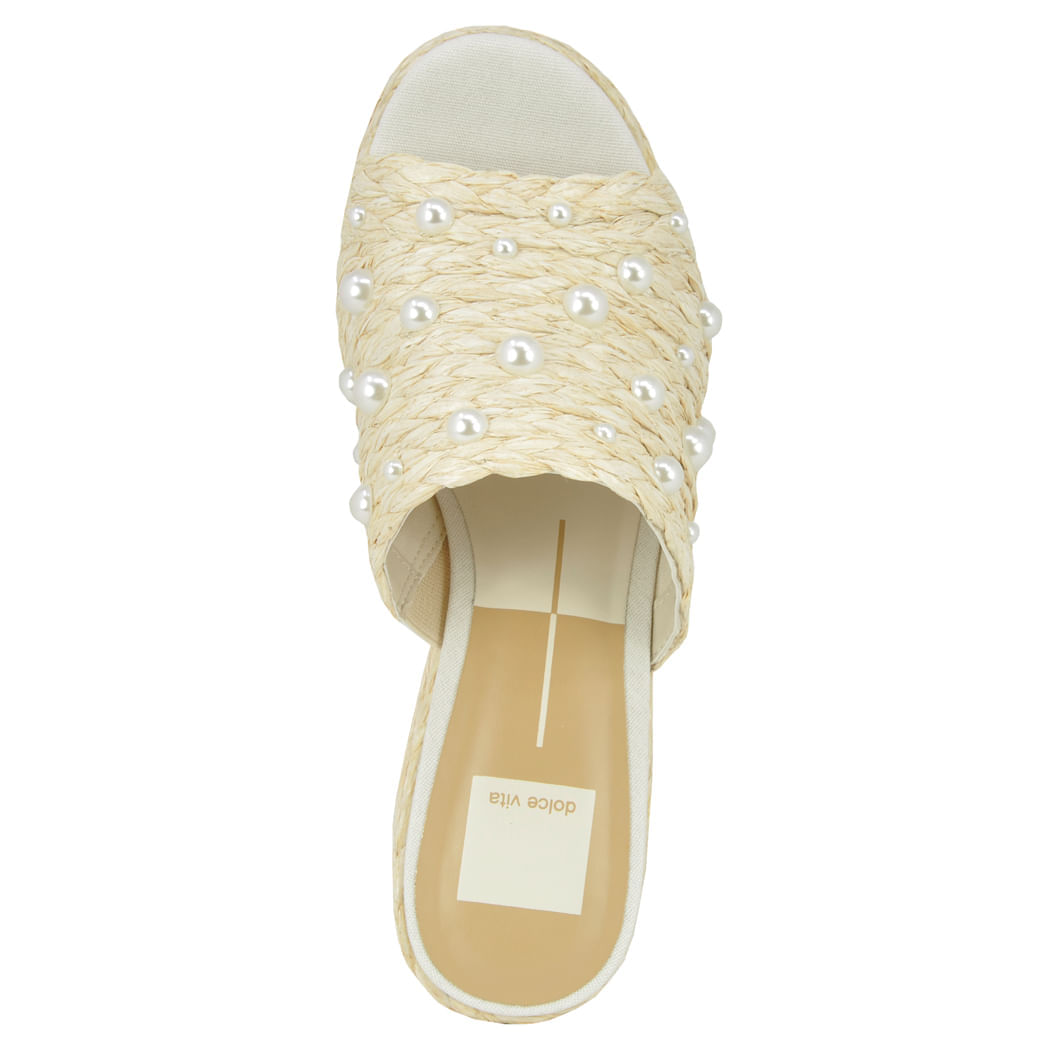 Elora Raffia Pearl Platform Slide